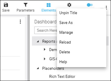 Dashboard Menu | Intellicus Documentation