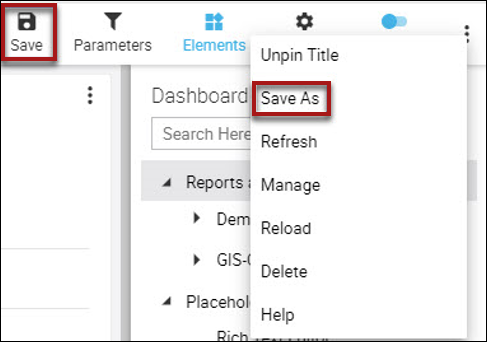 Dashboard Menu | Intellicus Documentation