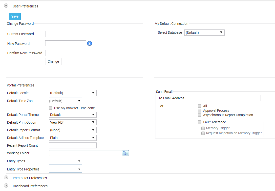 User Preferences | Intellicus Documentation